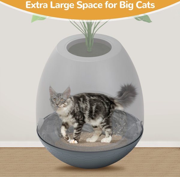 COZIWOW 8-in-1 Eggloa6 Hidden Cat Litter Box Enclosure Planter, Grey ...