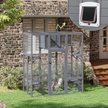 COZIWOW Catio Wooden Covered Outdoor Cat Exercise Pen, Gray, Large ...