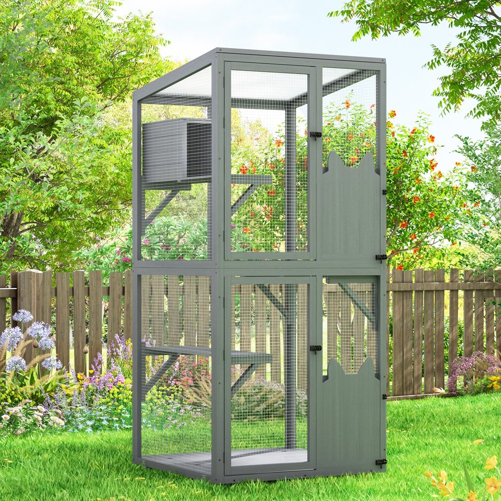 Questions and Answers about COZIWOW Catio Wooden Outdoor Cat House with ...