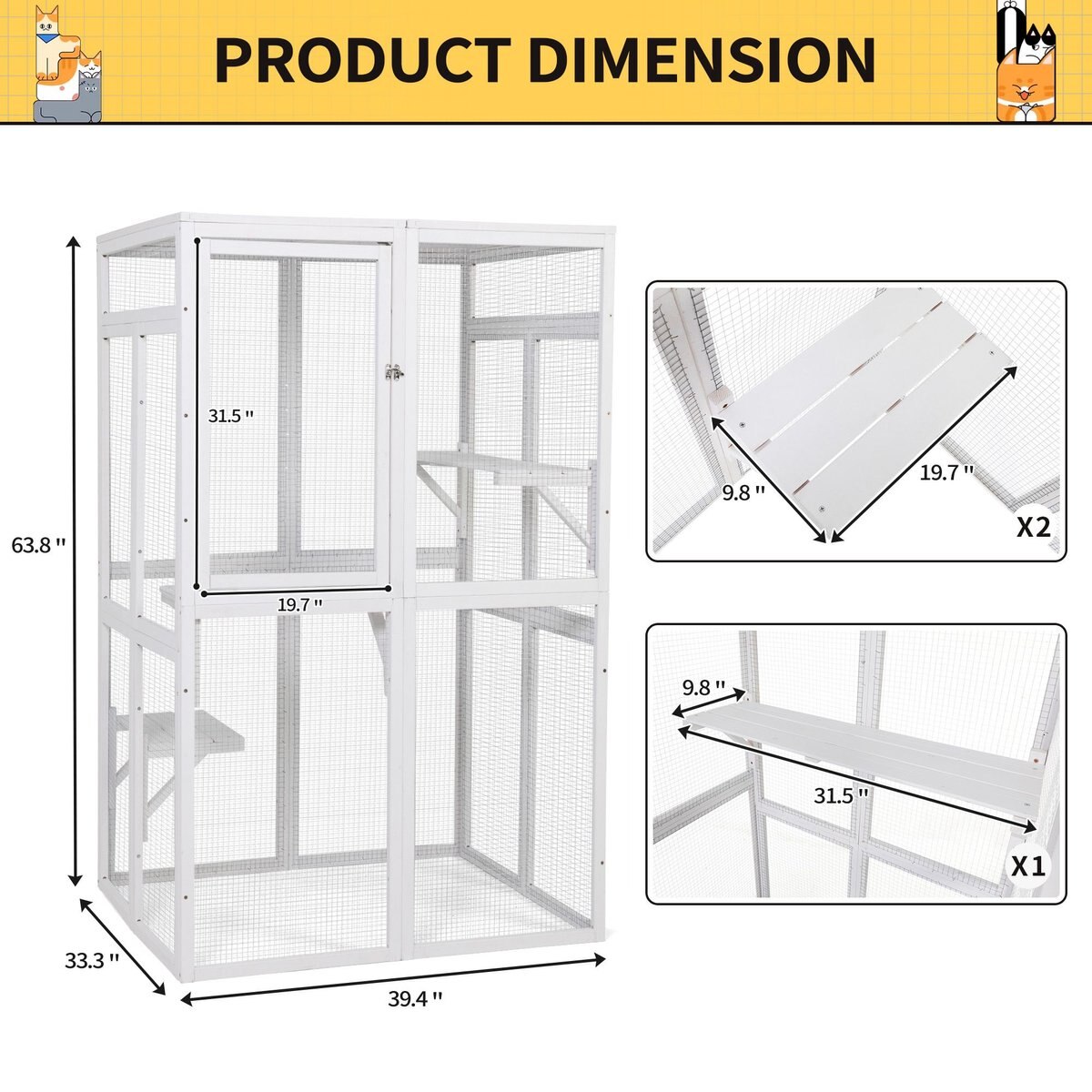 COZIWOW Catio Wooden Outdoor Cat Playpen, White - Chewy.com