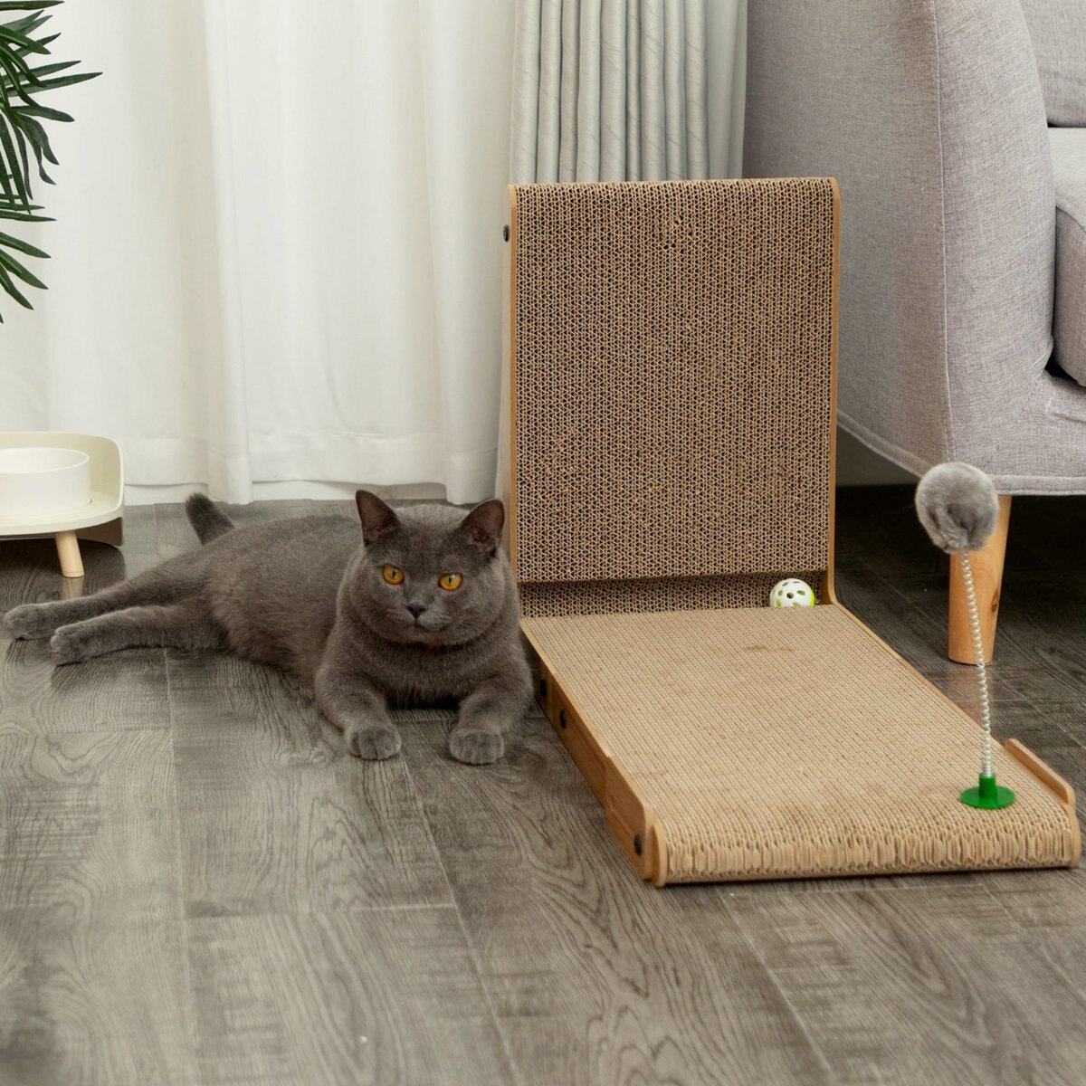 COZIWOW L-Shaped Cat Scratcher Toy, Walnut - Chewy.com