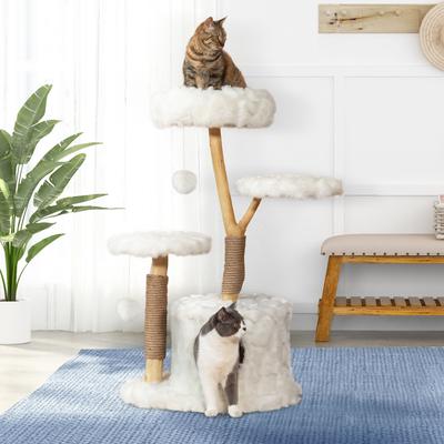 COZIWOW 42-in Real Branch Cat Tree, White - Chewy.com