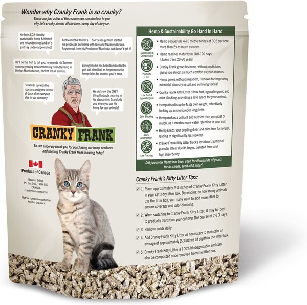 CRANKY FRANK HEMP Kitty Litter Unscented Non-Clumping Hemp Cat Litter ...
