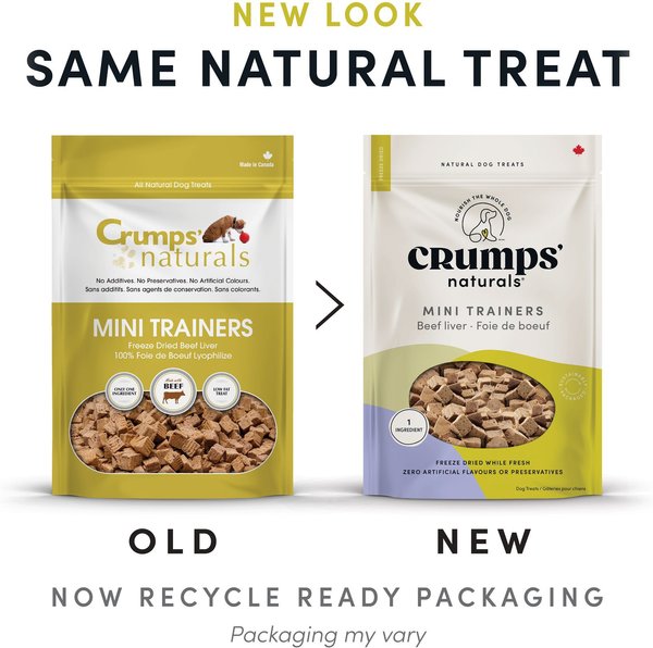 CRUMPS' NATURALS Mini Trainers Freeze-Dried Beef Liver Dog Treats, 4.4 ...