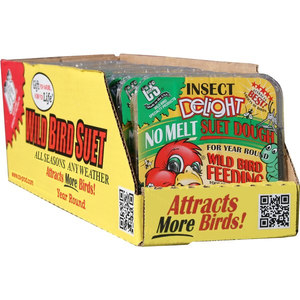 PINE TREE FARMS Never Melt Suet Insect Cake Bird Food, 12-oz tray, 12 ...