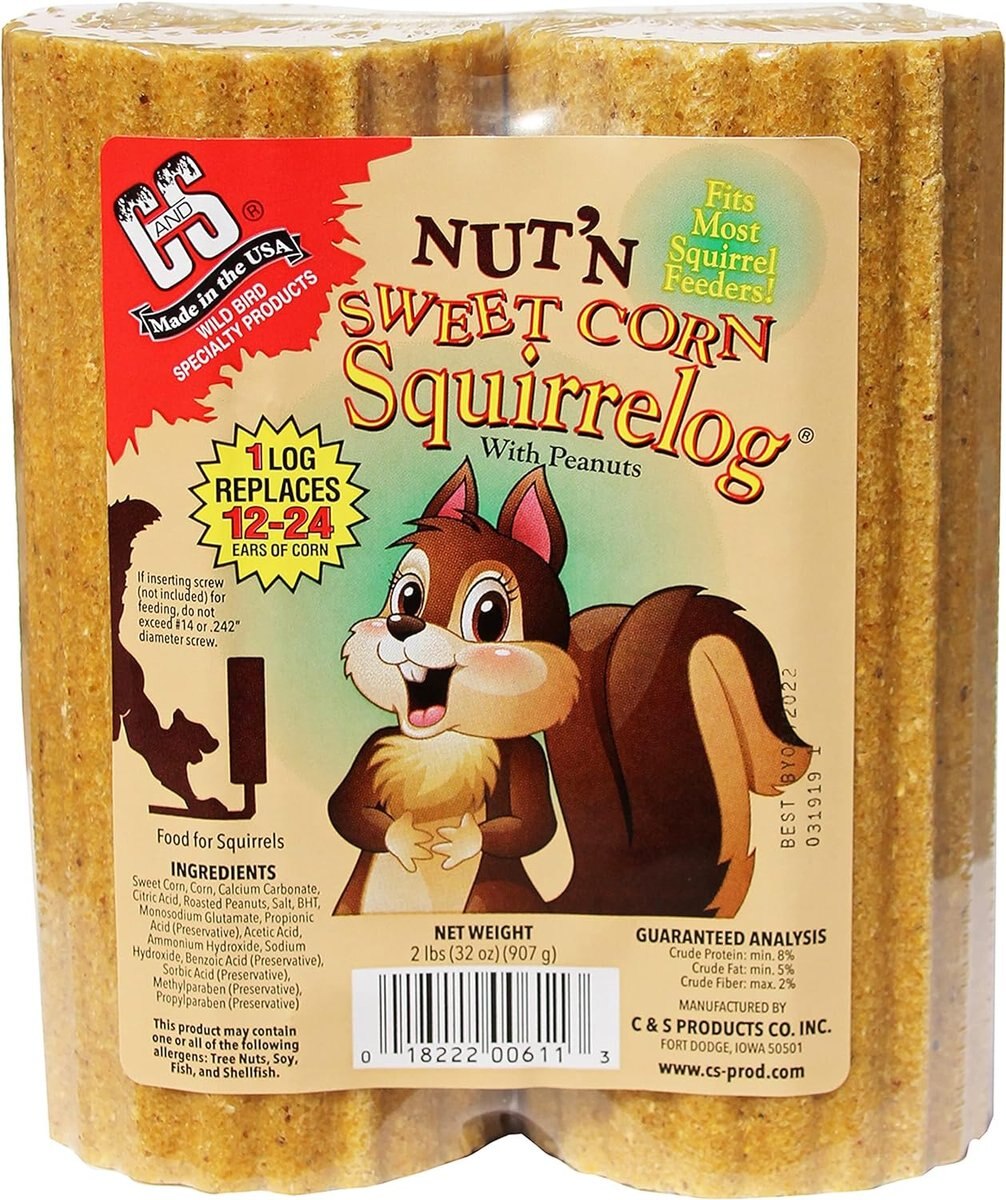 C&S Nut'n Sweet Corn Squirrelog Refill Squirrel Food, 32-oz - Chewy.com