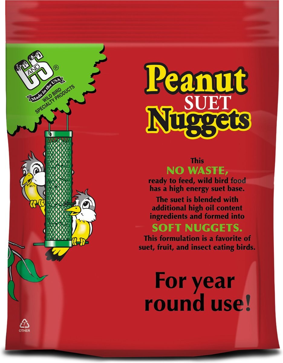 C&S Peanut Suet Nuggets Wild Bird Food, 1.68-lb bag - Chewy.com