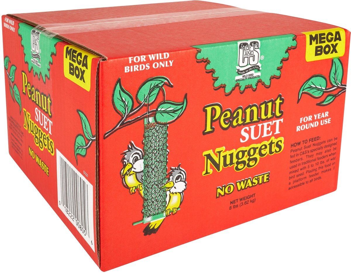 C&S Peanut Suet Nuggets Wild Bird Food, 8-lb box - Chewy.com