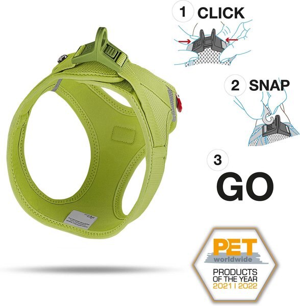 CURLI Clasp Vest Air-Mesh Dog Harness, Lime, Large - Chewy.com