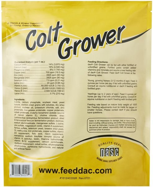 DAC Colt Grower Powder Horse Supplement, 5-lb bucket - Chewy.com