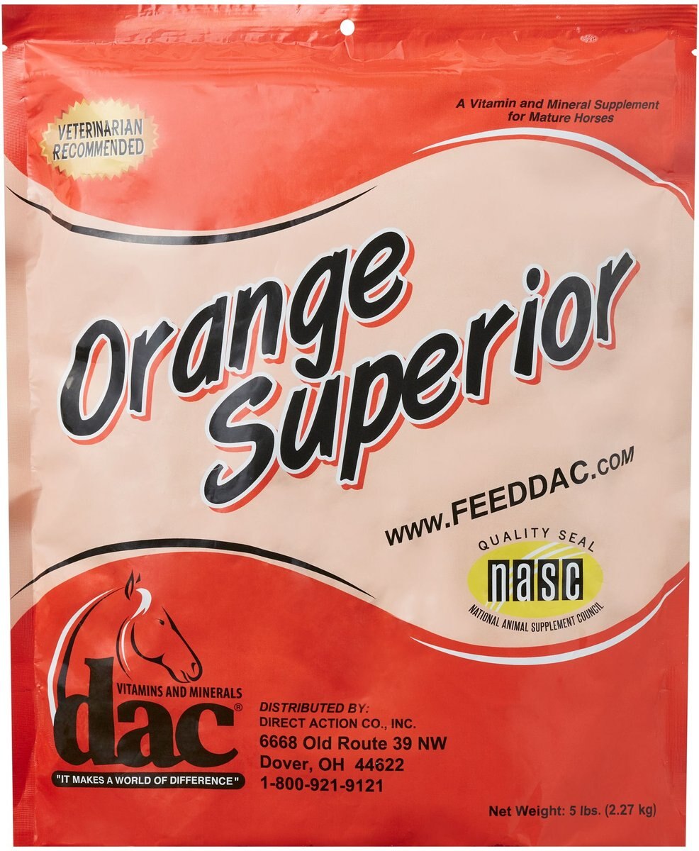 DAC Orange Superior Comprehensive Powder Horse Supplement, 5-lb bucket ...
