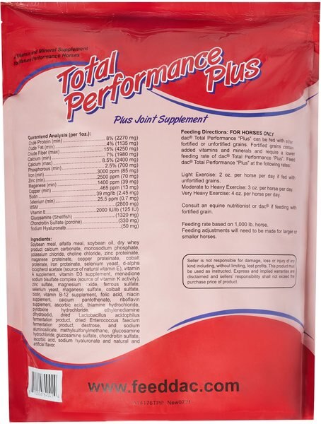 DAC Total Performance Plus with Joint Support Powder Horse Supplement ...