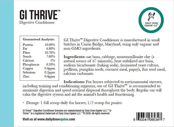 DAILY DOSE EQUINE GI Thrive Digestive Conditioner Powder Horse ...