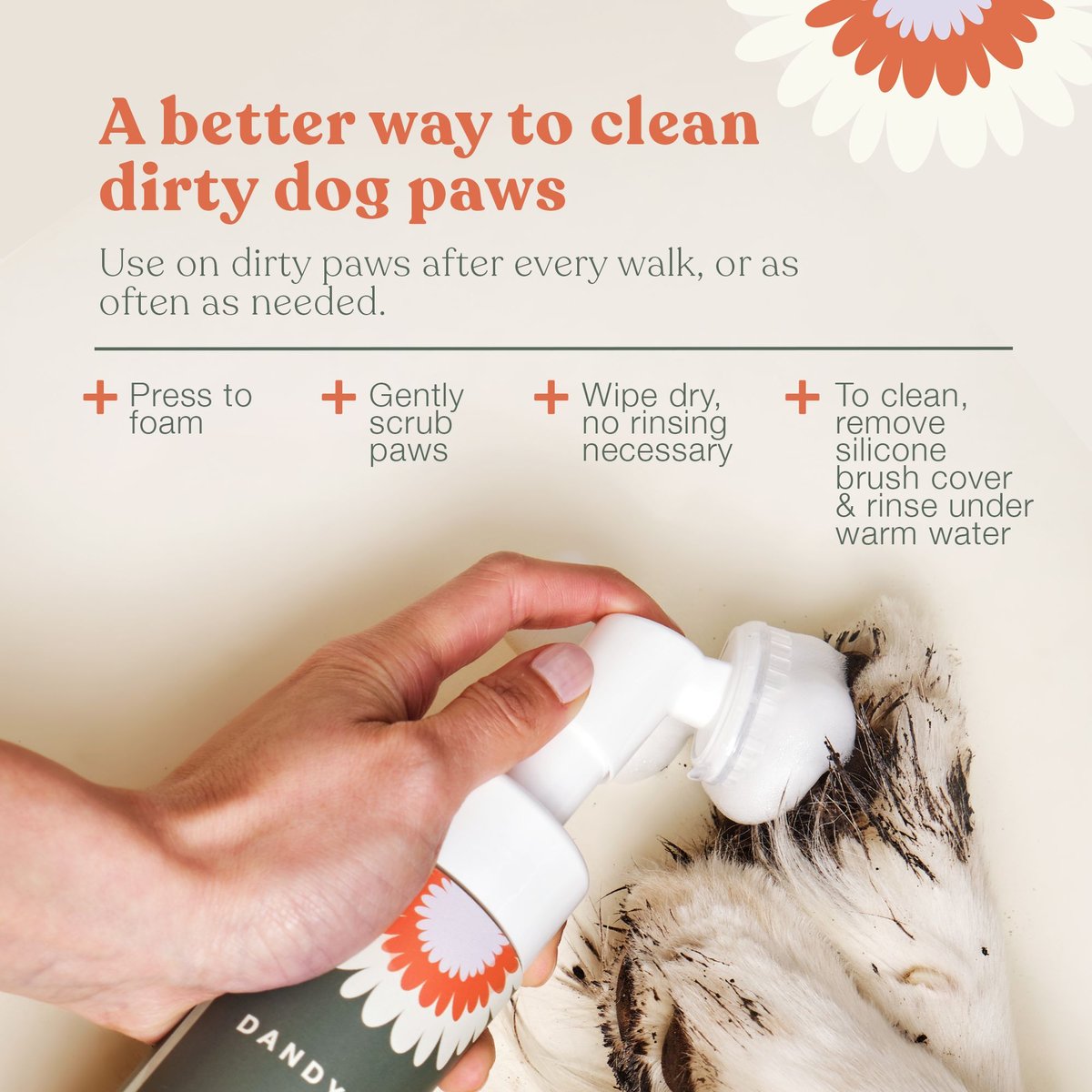 DANDYLION Clean Paws Dog Foaming Cleanser, 5-fl oz bottle - Chewy.com