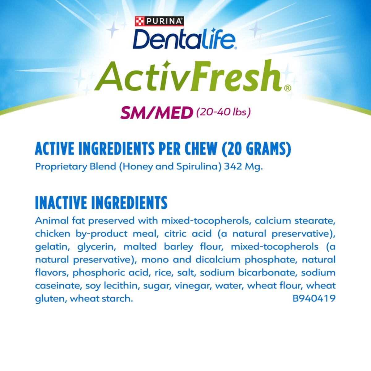 DENTALIFE ActivFresh Daily Oral Care Small/Medium Dental Dog Treats, 90 ...