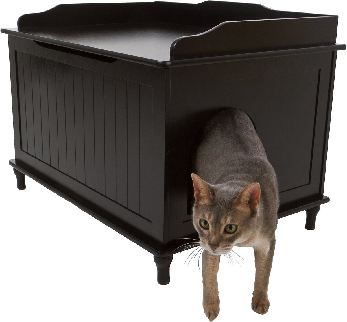 DESIGNER PET PRODUCTS Catbox Enclosure Litter Box, Black - Chewy.com