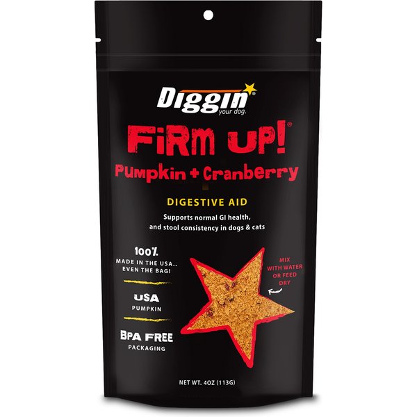 DIGGIN' YOUR DOG Firm Up! Pumpkin Digestive Aid Powder Supplement for ...