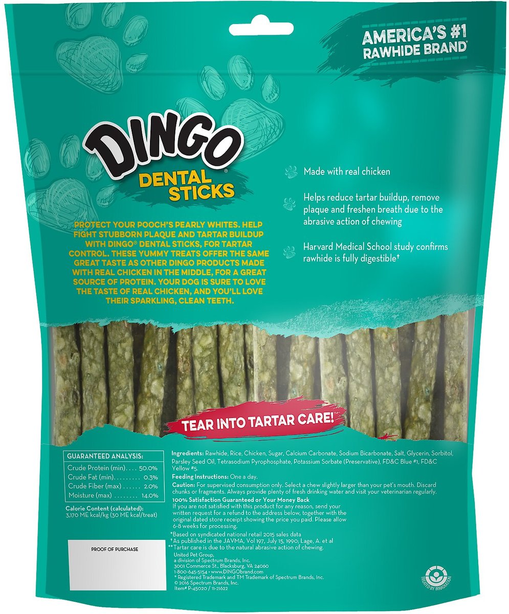 DINGO Dental Sticks Tartar Control Chicken Flavor Dog Treat, 48 count ...