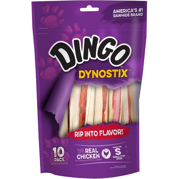 DINGO Twist Sticks Chicken Flavor Dog Treat, 10 count - Chewy.com