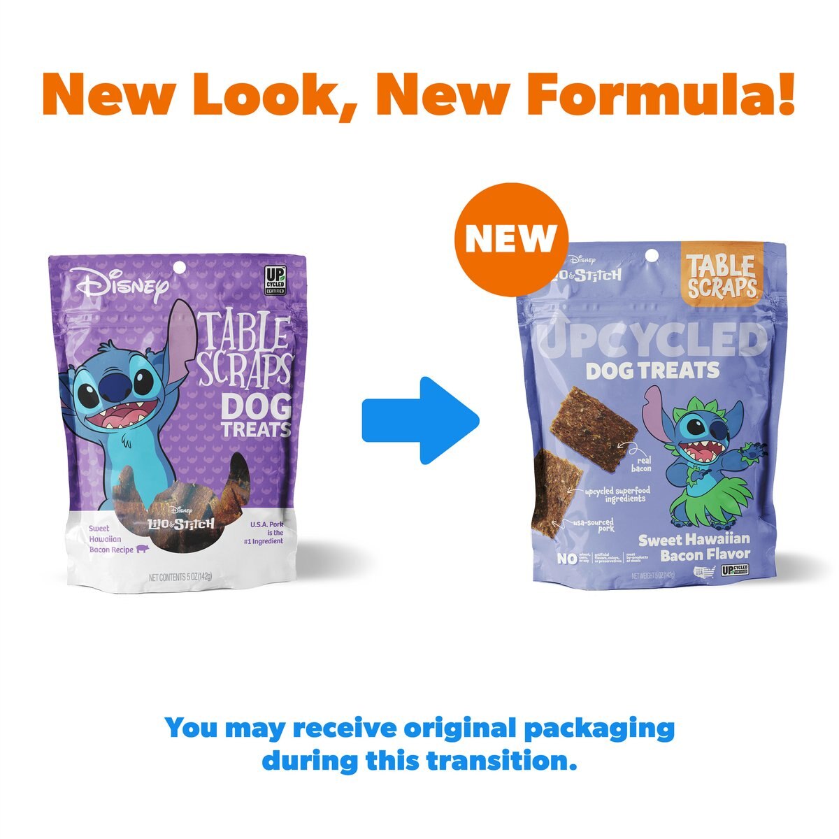 DISNEY TABLE SCRAPS Stitch Sweet Hawaiian Bacon Flavor Upcycled Dog ...