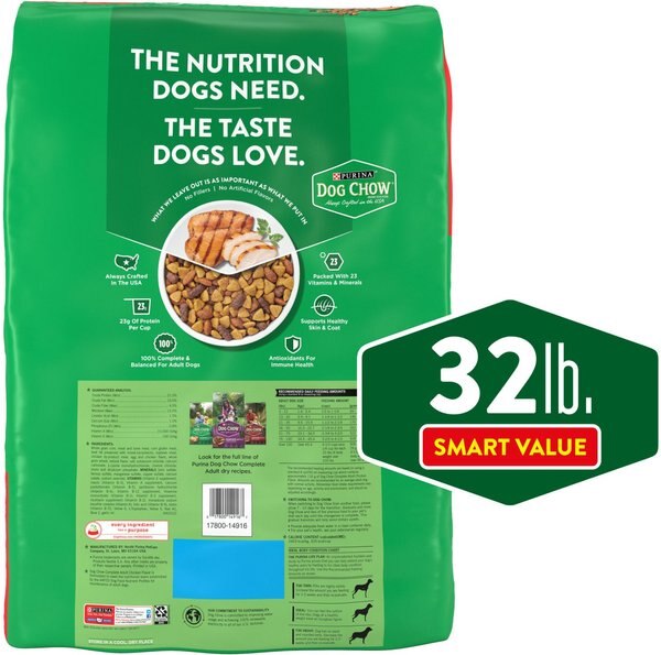 DOG CHOW Complete Adult with Real Chicken Dry Dog Food, 32-lb bag ...