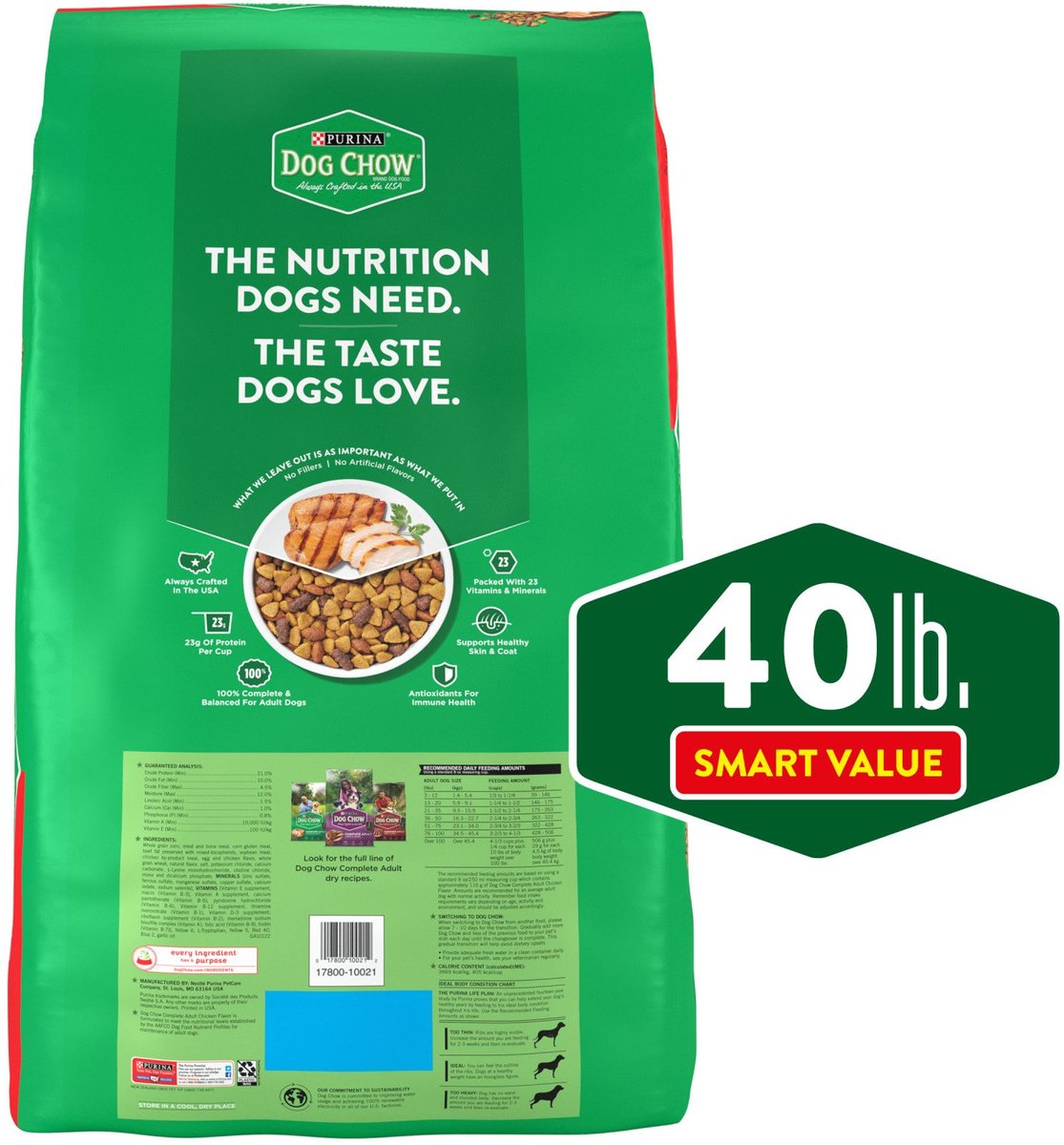 DOG CHOW Complete Adult with Real Chicken Dry Dog Food, 40-lb bag ...