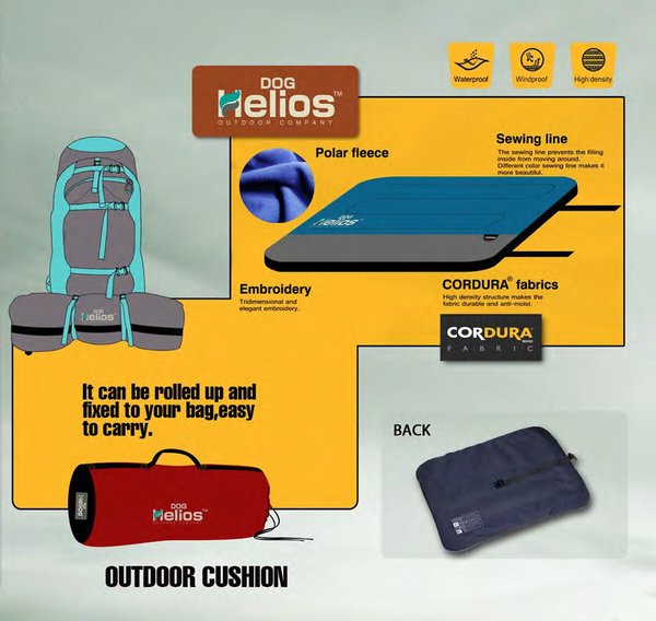 DOG HELIOS Combat-Terrain Outdoor Folding Dog Bed, Blue / Grey, Medium ...