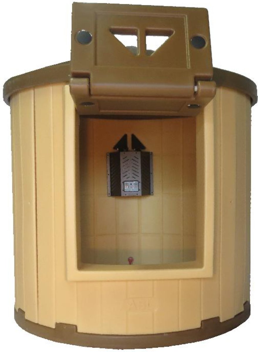 DOG PALACE CRB Insulated Heated Dog House, Brown/Tan - Chewy.com