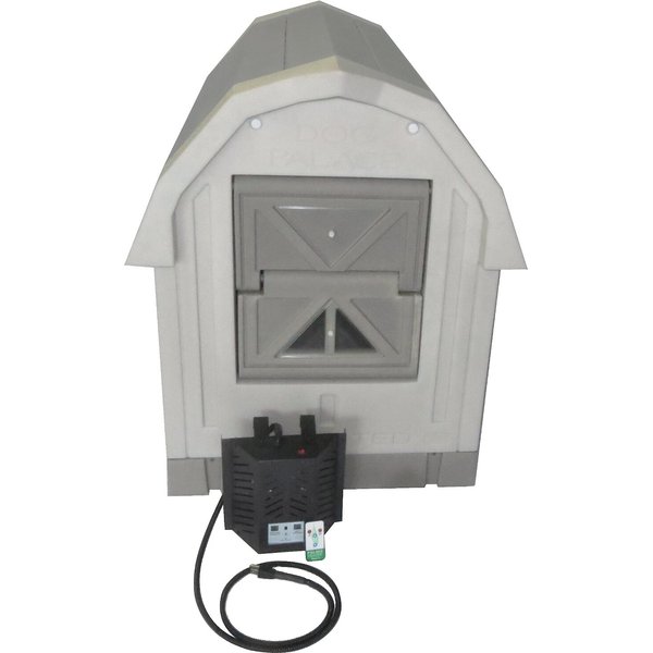 DOG PALACE Insulated Heated Dog House, Grey/Taupe - Chewy.com