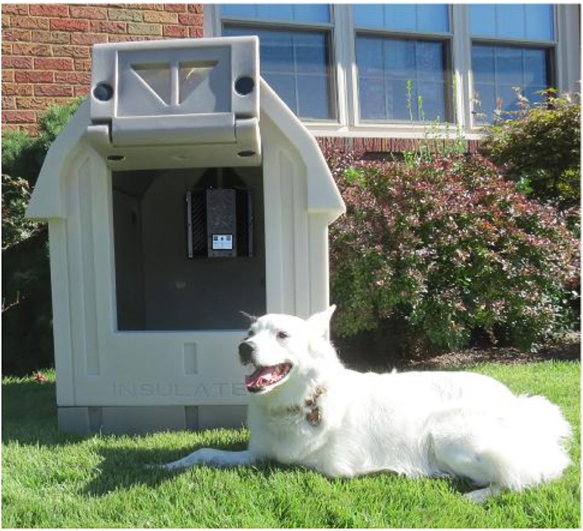 DOG PALACE Insulated Heated Dog House, Grey/Taupe - Chewy.com
