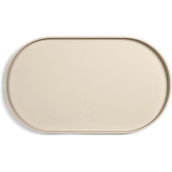DOGBUDDY Oval Dog & Cat Placemat, White Sand, Large - Chewy.com