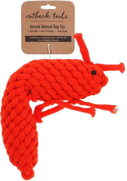 Out of Stock - DOOG Outback Tails Pam the Prawn Dog Chew Toy, Red ...