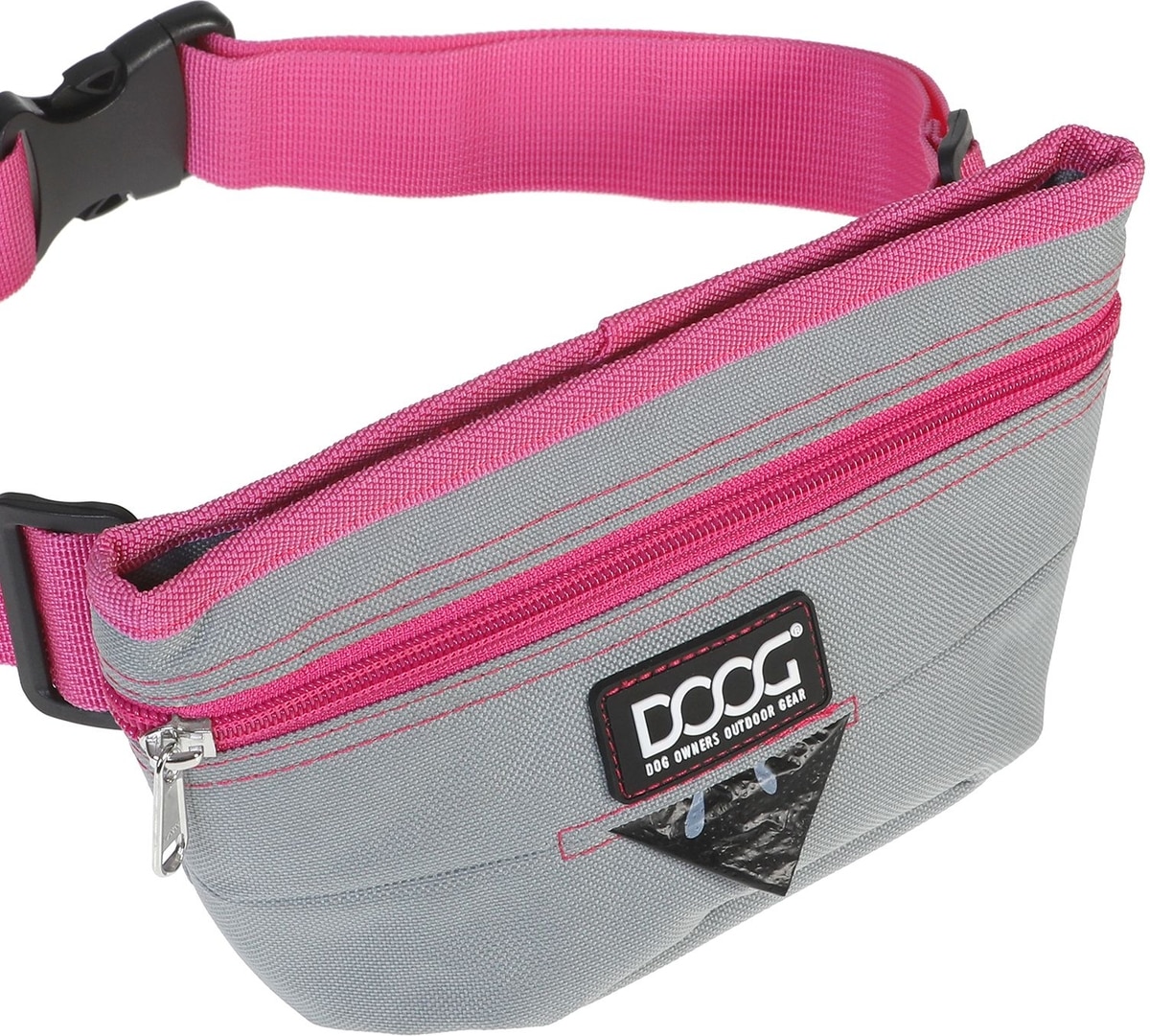 DOOG Treat & Training Dog Pouch with Hinge Closure, Large, Grey/Pink ...