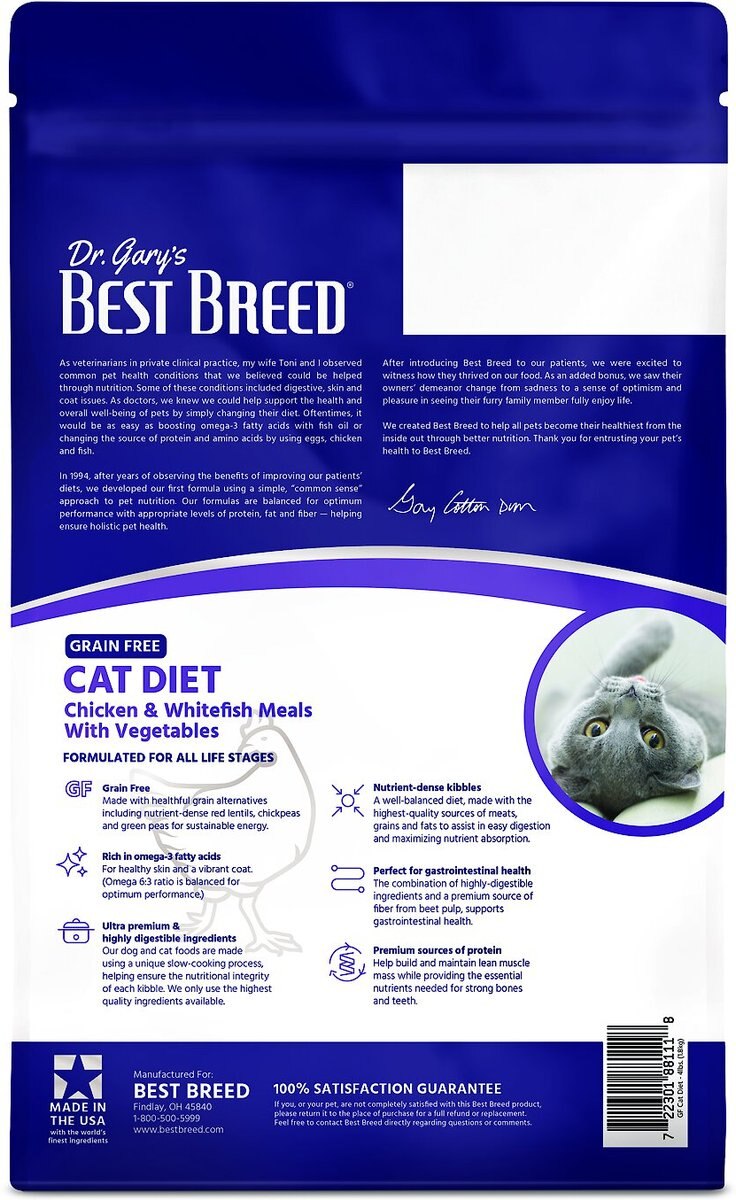 DR. GARY'S BEST BREED Holistic Grain-Free All Life Stages Dry Cat Food ...