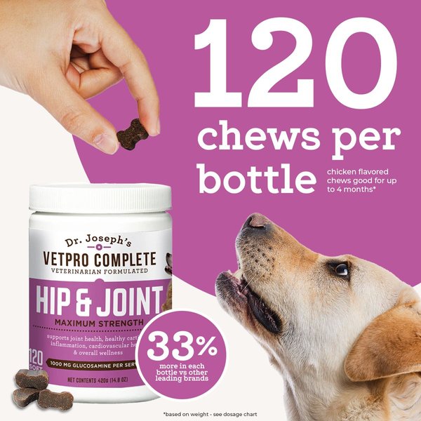 DR. JOSEPH'S VETPRO COMPLETE Chicken Flavored Hip & Joint Soft Chew ...