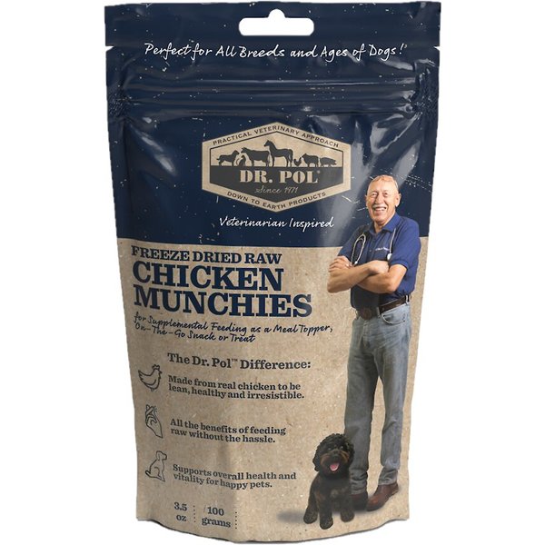 DR. POL Chicken Munchies Grain-Free Freeze-Dried Raw Dog Treats, 3.5-oz ...