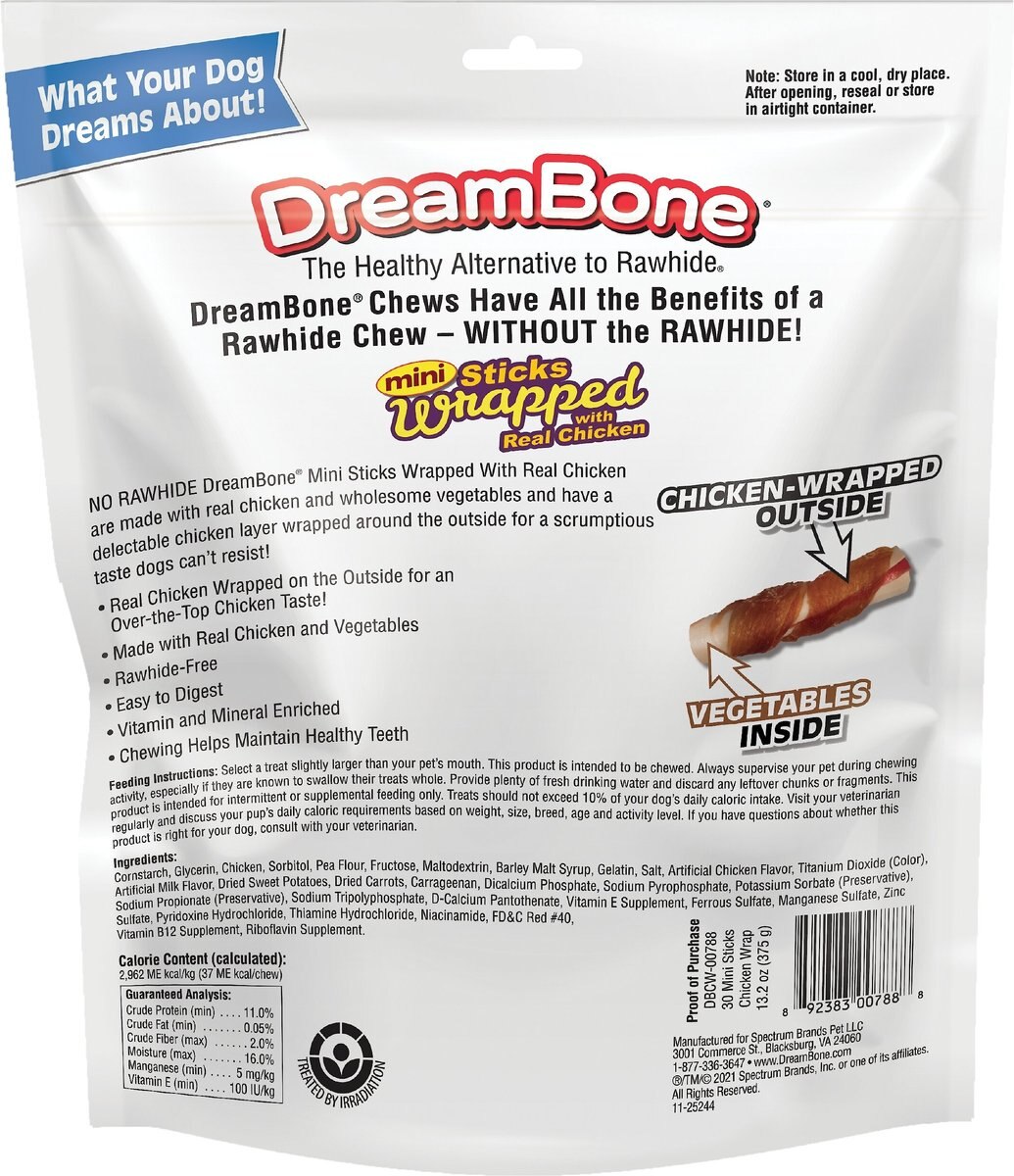 DREAMBONE Chicken Wrapped Stick Dog Treat, 30 count - Chewy.com