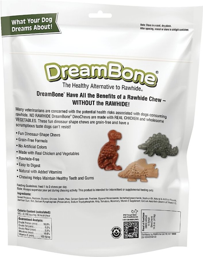 DREAMBONE DinoChews Dog Treats, 14 count - Chewy.com