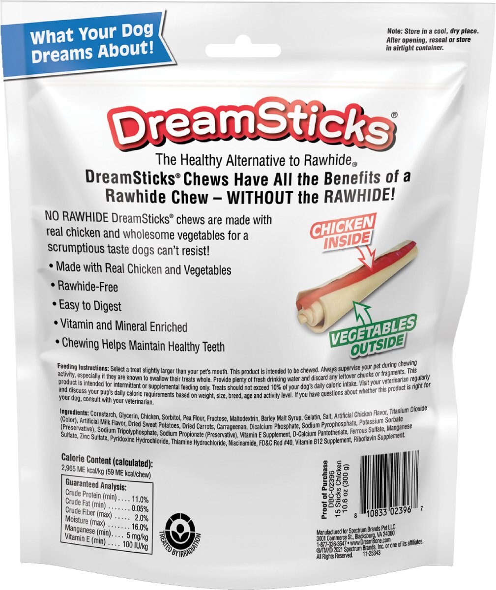 DREAMBONE DreamSticks Chicken Chews Dog Treats, 15 count - Chewy.com