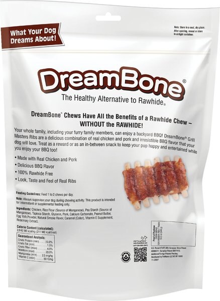 DREAMBONE Grill Masters Ribs Chews Dog Treats, 7 Full Racks - Chewy.com