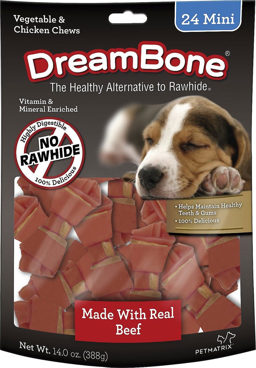 DREAMBONE Mini Beef Chew Bones Dog Treats, 48 count - Chewy.com