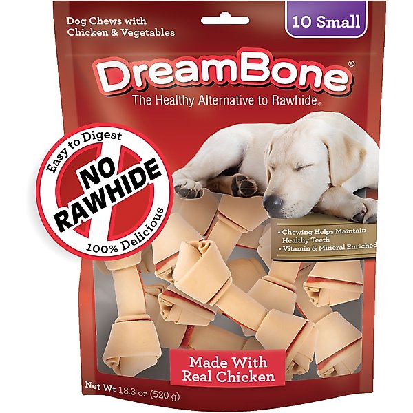DREAMBONE Real Chicken Rawhide Free Dog Chew Bones, Small, 10 count ...