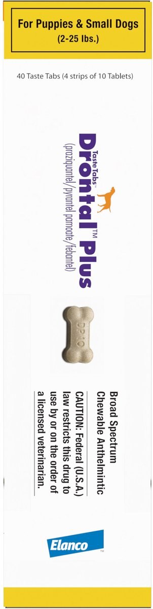 DRONTAL Plus Chewable Tablet for Small Dogs & Puppies, 2-25 lbs - Easy ...