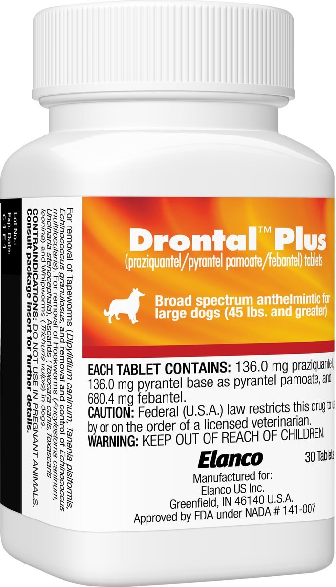 DRONTAL Plus Tablet for Large Dogs, over 45 lbs - Easy Refills | Chewy Rx