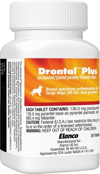 DRONTAL Plus Tablet for Large Dogs, over 45 lbs - Easy Refills | Chewy Rx