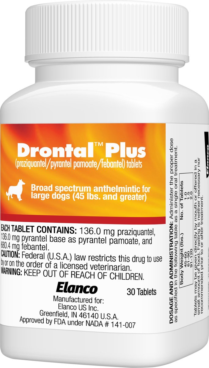 DRONTAL Plus Tablet for Large Dogs, over 45 lbs - Easy Refills | Chewy Rx