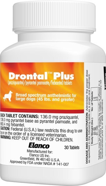 DRONTAL Plus Tablet for Large Dogs, over 45 lbs - Easy Refills | Chewy Rx