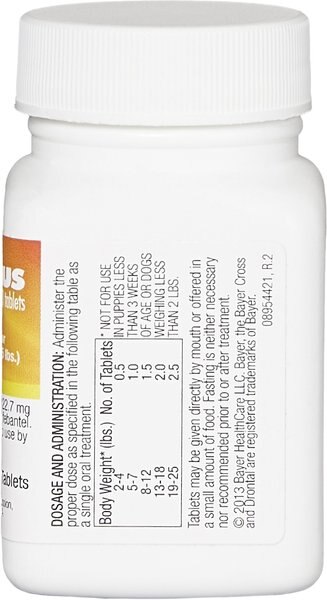 DRONTAL Plus Tablet for Small Dogs & Puppies, 2-25 lbs - Easy Refills ...