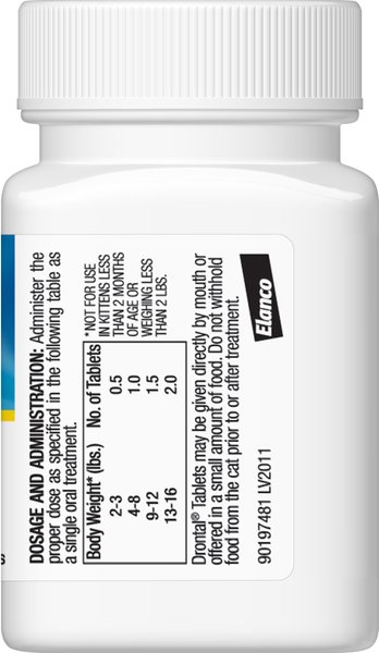 DRONTAL Tablets for Cats & Kittens, 2-16 lbs - Easy Refills | Chewy Rx