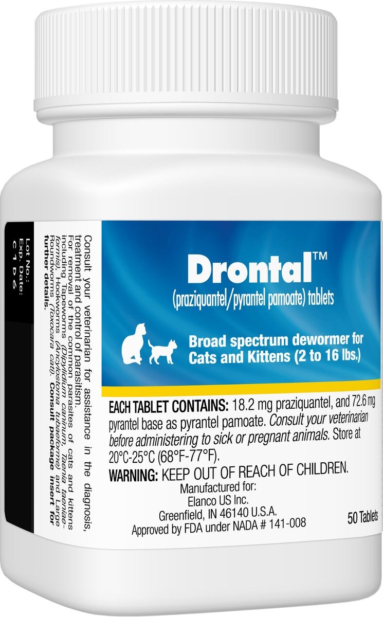 DRONTAL Tablets for Cats & Kittens, 2-16 lbs - Easy Refills | Chewy Rx